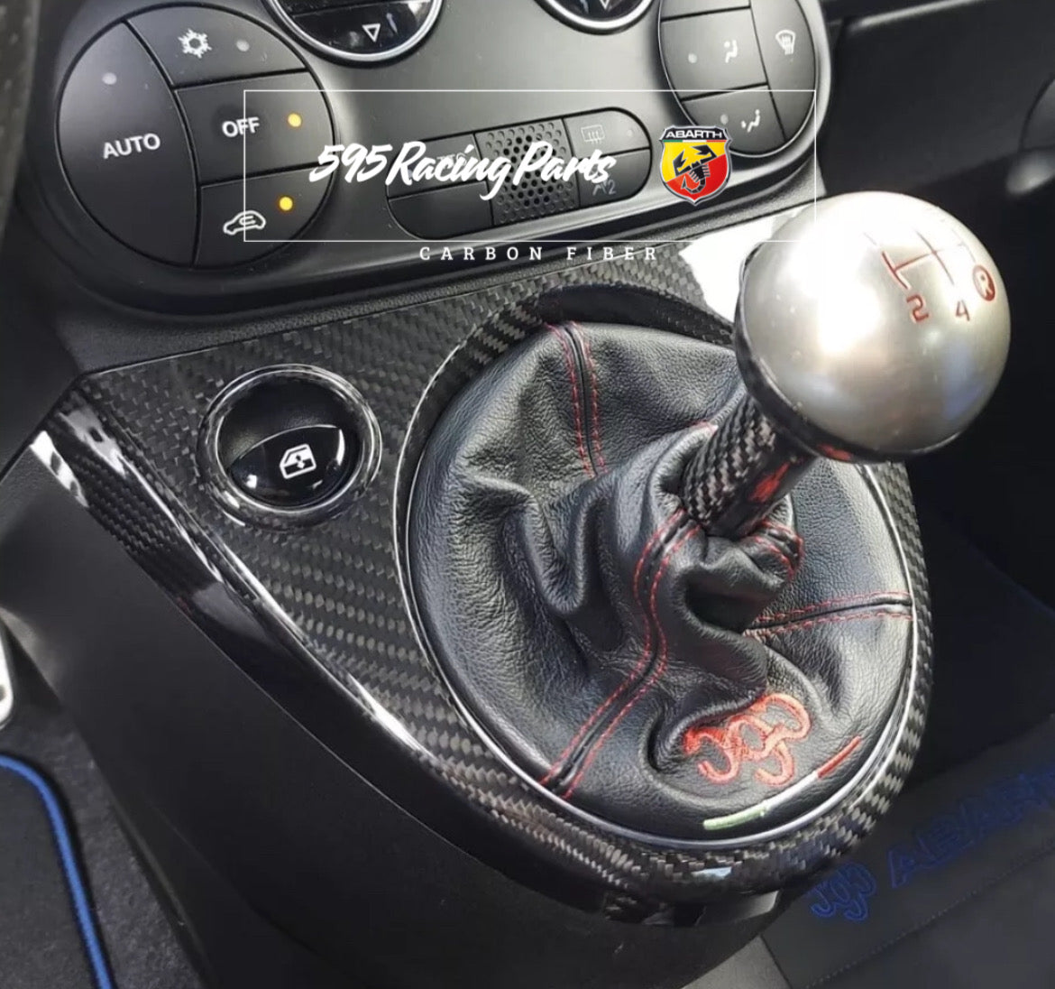 Cover Cambio in CARBONIO VERO Fiat 500 Abarth 500 - 595 - 695 - Fiat 5 ...